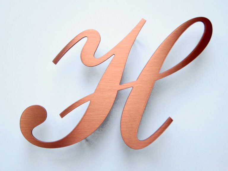 Brushed Copper Letters – Commercial Script Font | METAL LETTERS