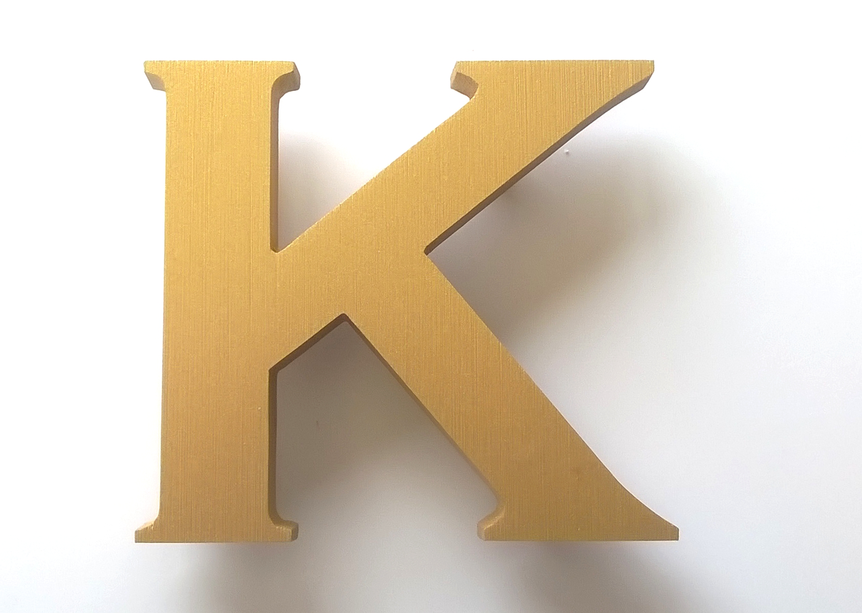 goldanodized-cast-aluminium-letterK | METAL LETTERS